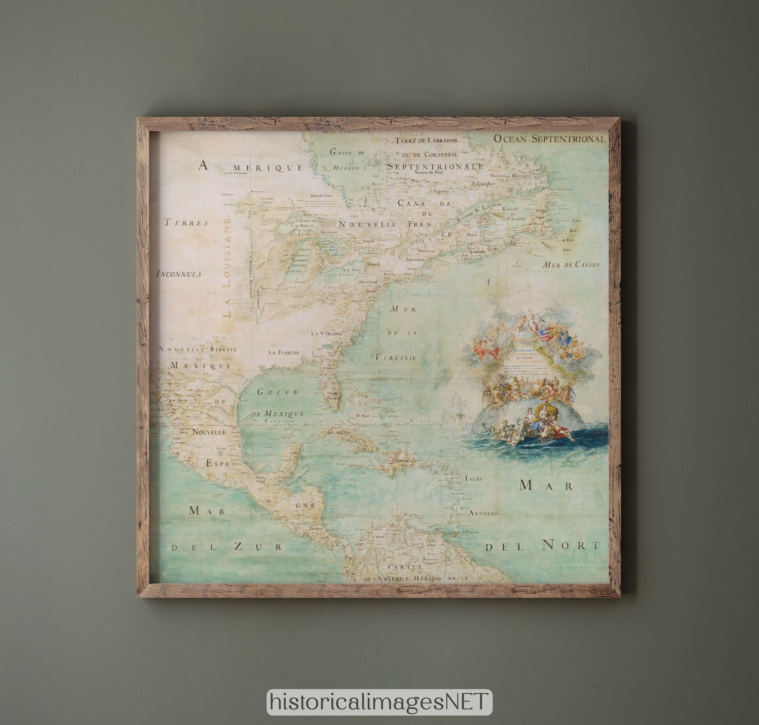 Ancient Map of North America Poster Reproduction of 1681. Fine Art ...