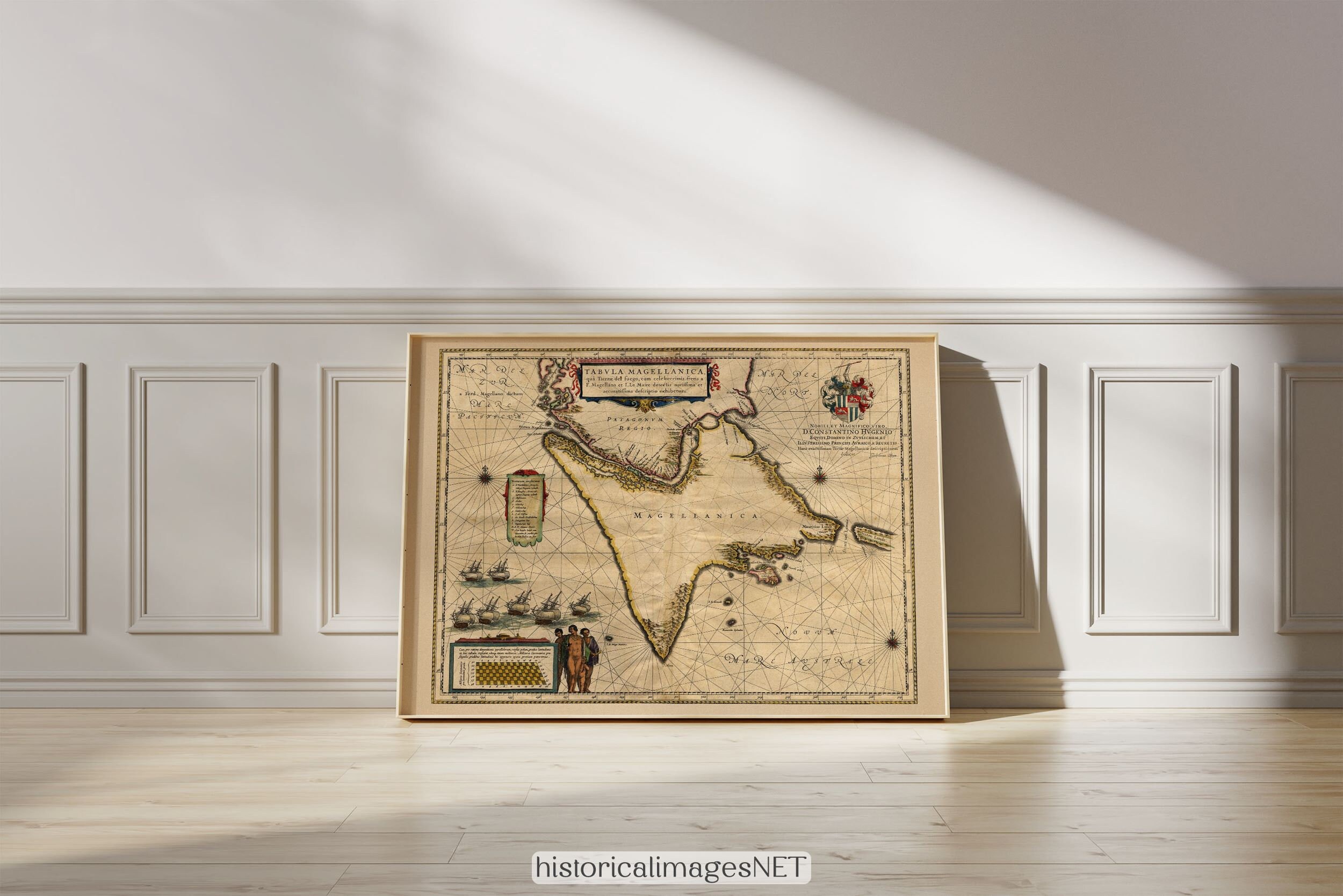 A Chart of Magellan by the Route of Tierra Del Fuego XVII Century Fine ...