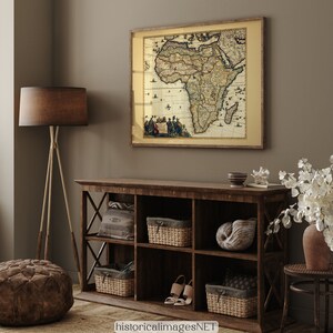 Africa Vintage Old Map Print. Reproduction of an Ancient Map of the ...