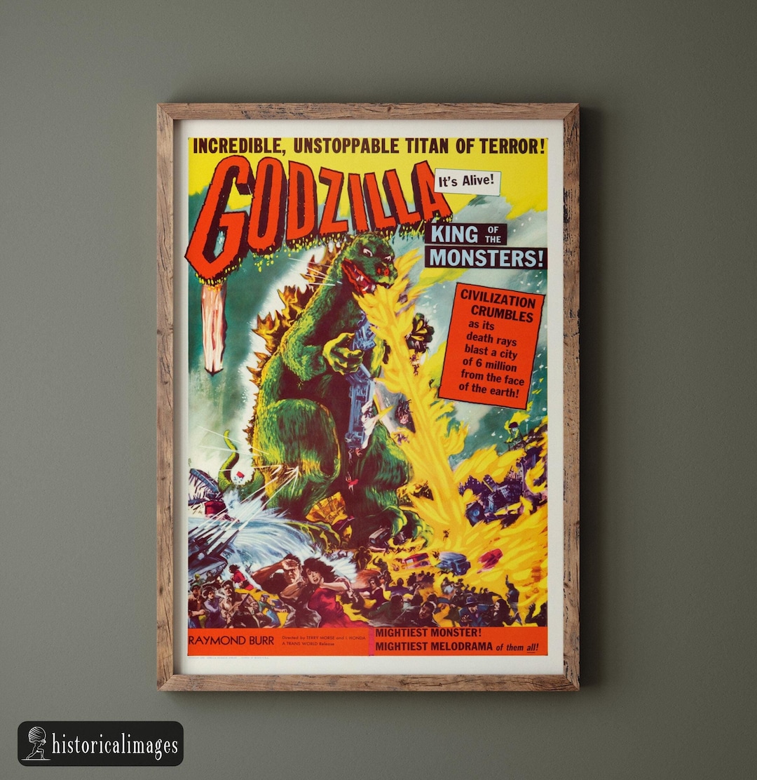 Godzilla Historic Movie Poster Reproduction. Vintage Prints of Films ...