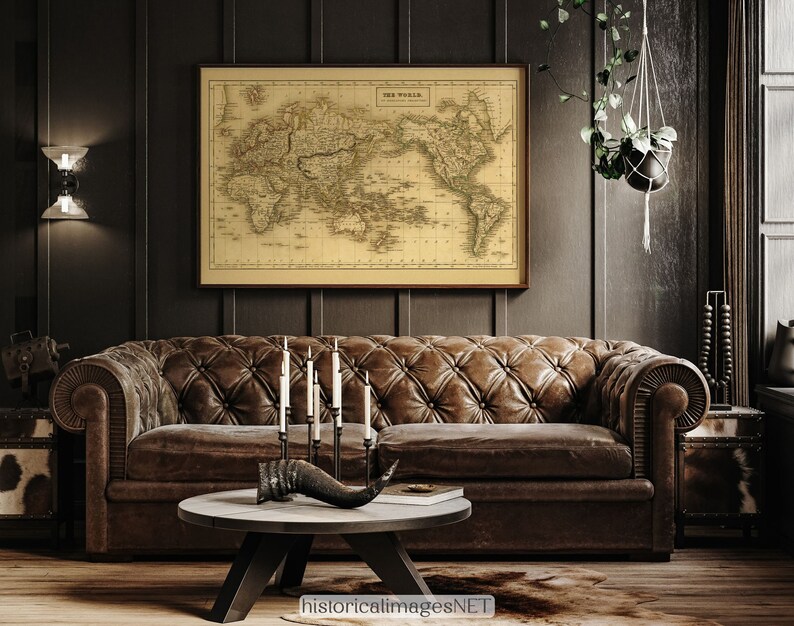 Reproducción de póster de un mapa antiguo del mundo. Mapa antiguo ...