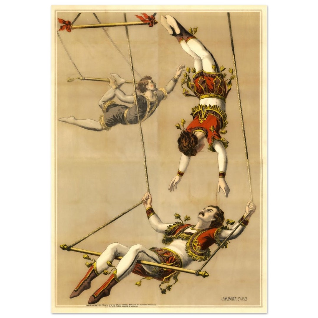 Vintage Old Circus Acrobats Poster. Remastered Fine Art Print ...