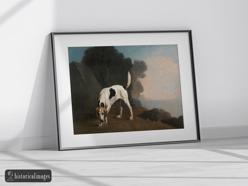 Foxhound dog painting by George Stubbs 1760 . Fine art print. Wall art ...