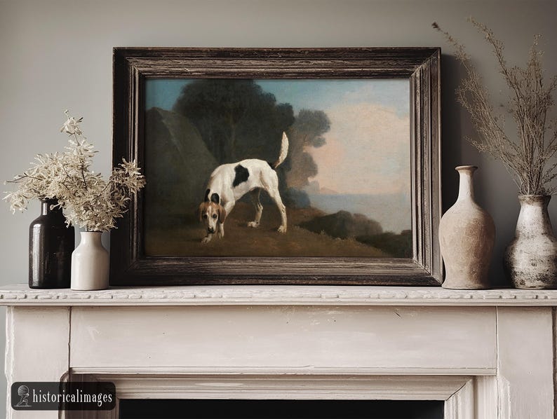 Foxhound dog painting by George Stubbs 1760 . Fine art print. Wall art ...