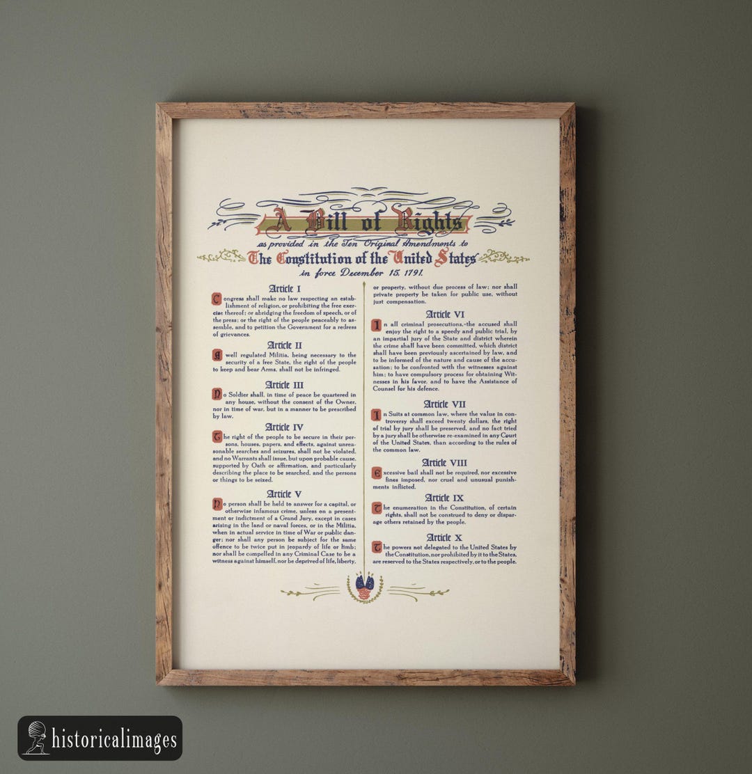 A Bill of Rights as Provided in the Ten Original Amendments to the Constitution of the United ...