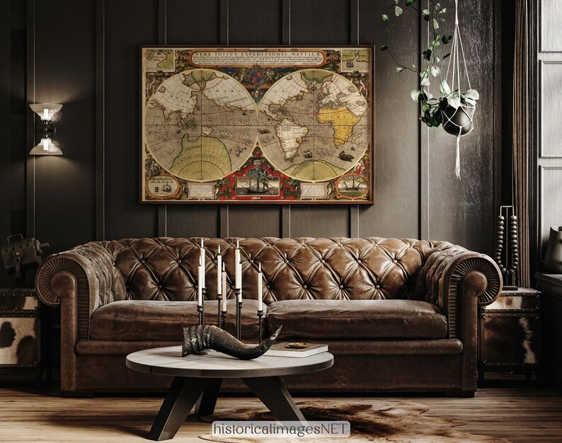 Ancient World Map Fine Art Print. Color Poster Reproduction of a ...