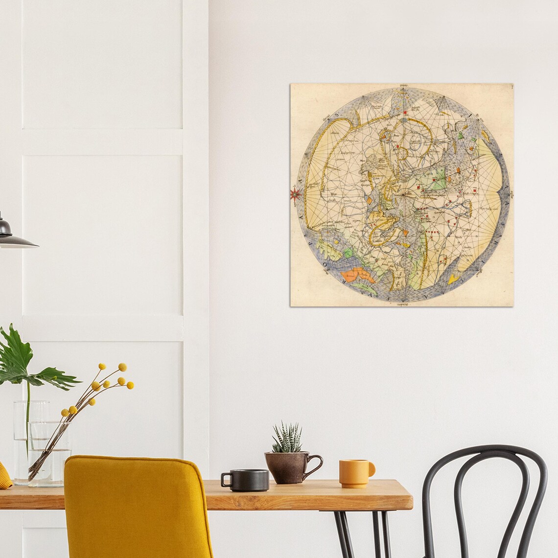 Portolan Map of the World by Pietro Vesconte 1611 Poster Reproduction ...
