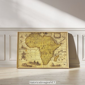 Africa Ancient Vintage Map Print Reproduction. African Continent ...