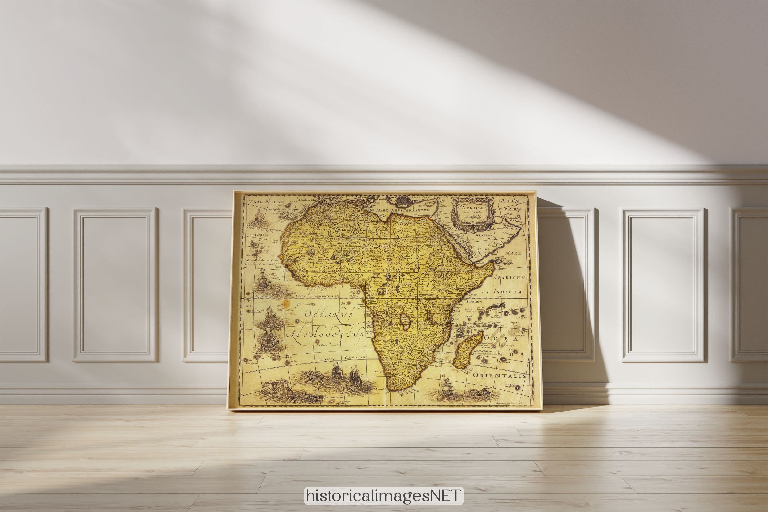Africa Ancient Vintage Map Print Reproduction. African Continent ...
