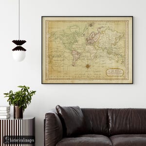 Ancient Vintage World Map Mercator's Projection by Samuel Dumm 1794 - Etsy