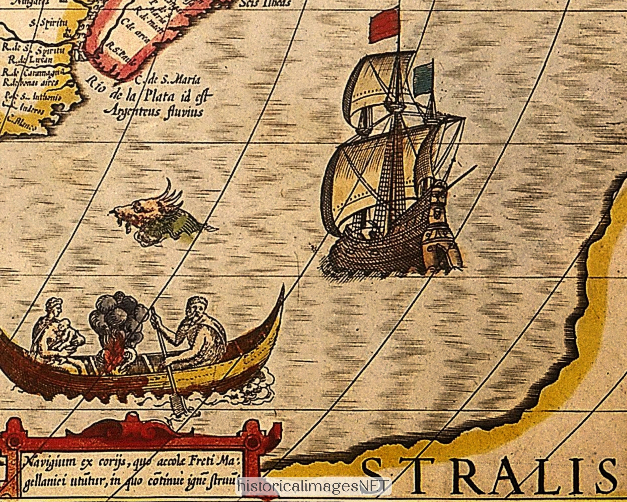America Old Map Print. Poster Reproduction of the American Continent ...