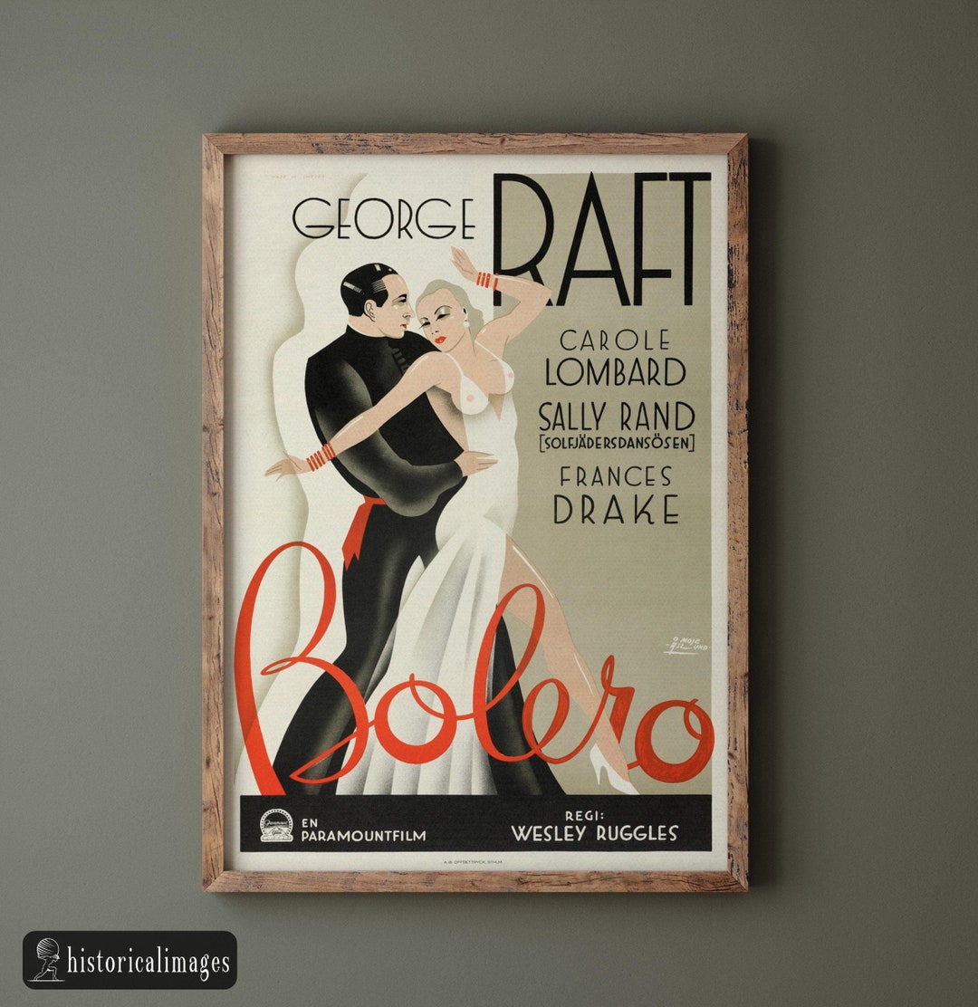 Bolero George Raft and Carole Lombard Historic Movie Poster ...
