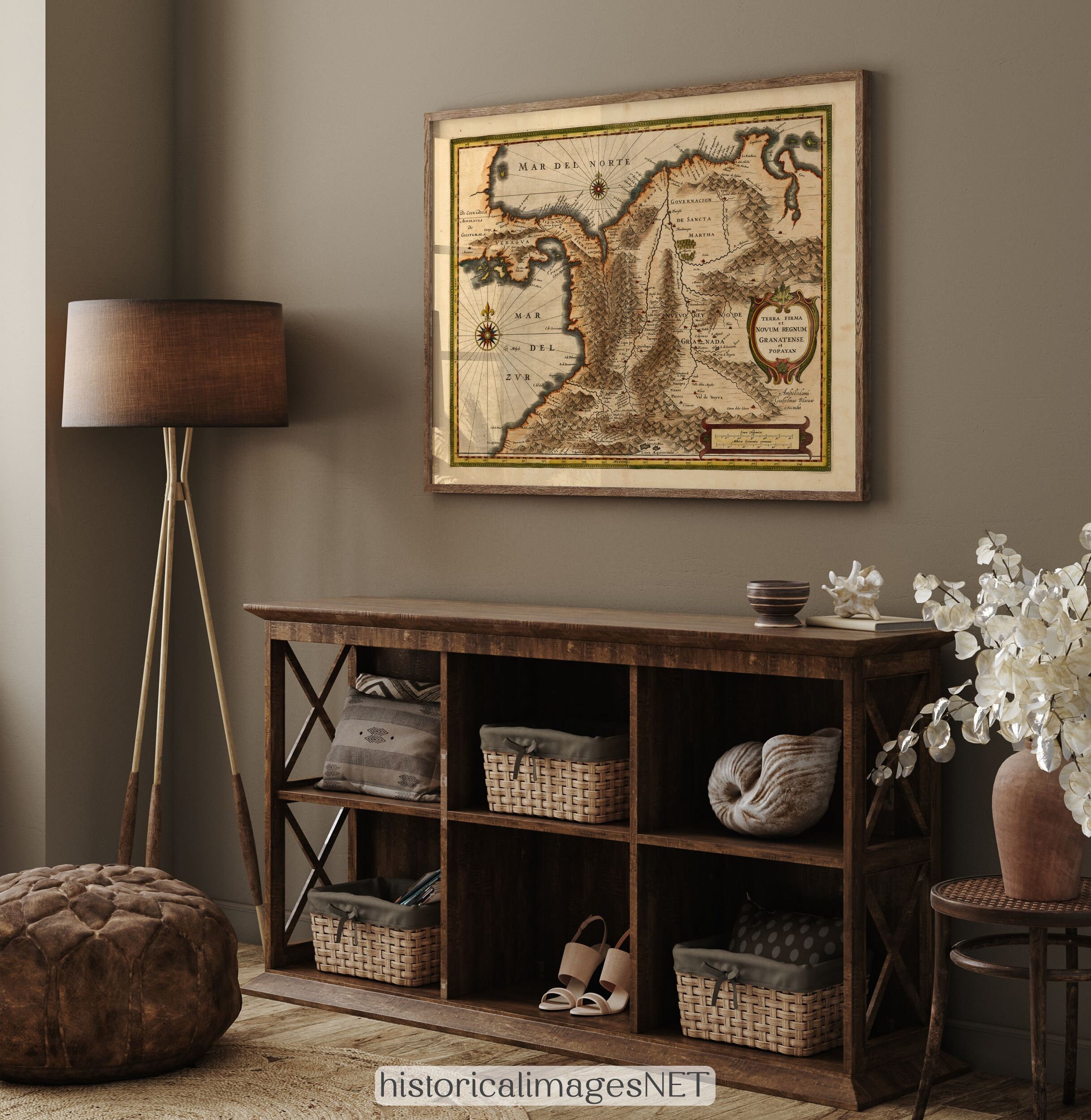 Ancient Map Print of Central America and the Northwestern Part of South ...