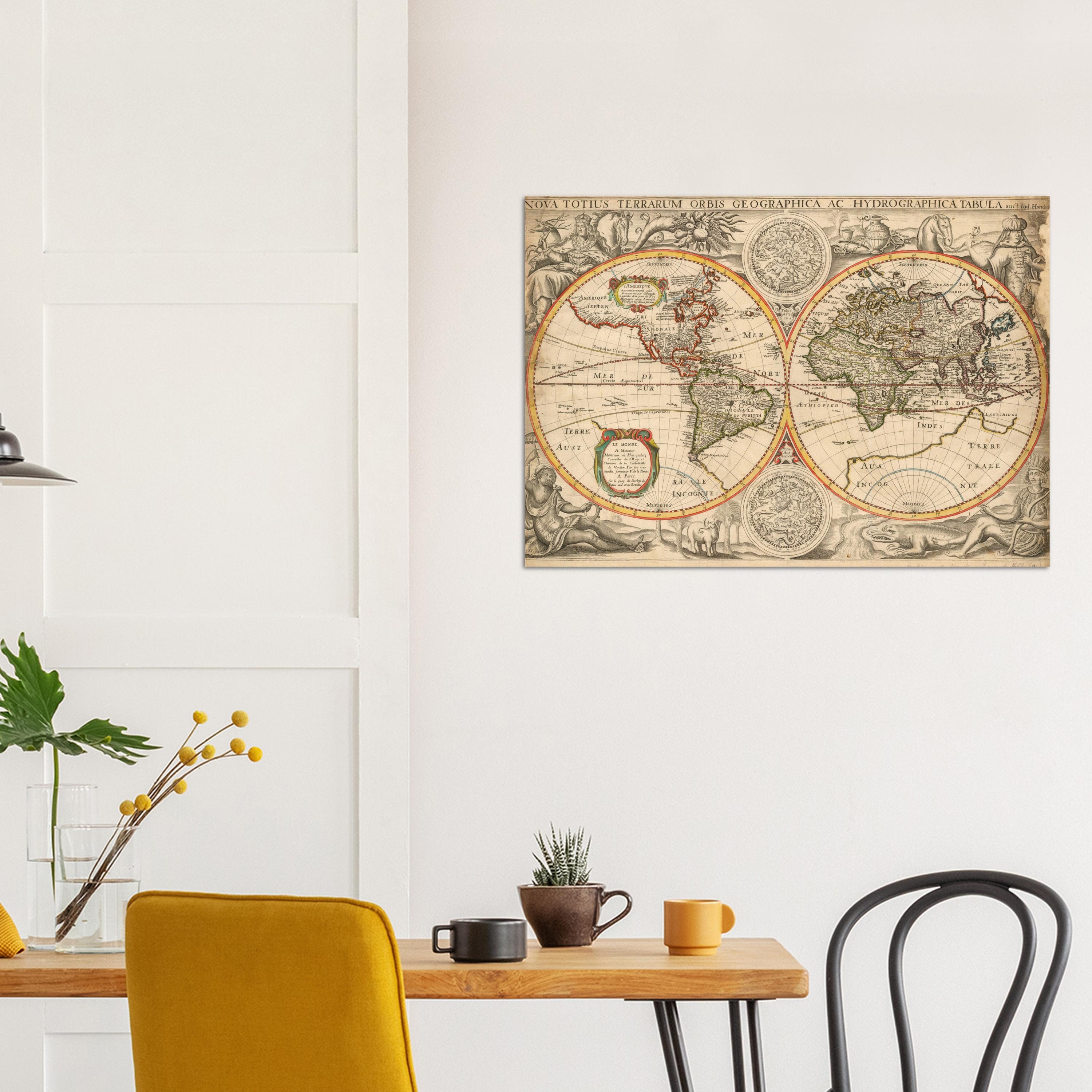 Ancient World Map Poster Reproduction by Jodocus Hondius - Etsy