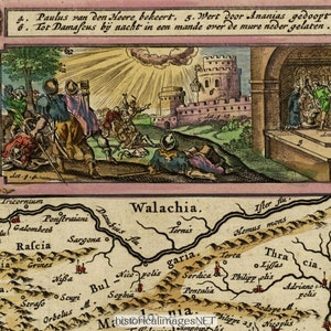 Ancient Map Geographic Description of the Travels of the Apostles and ...
