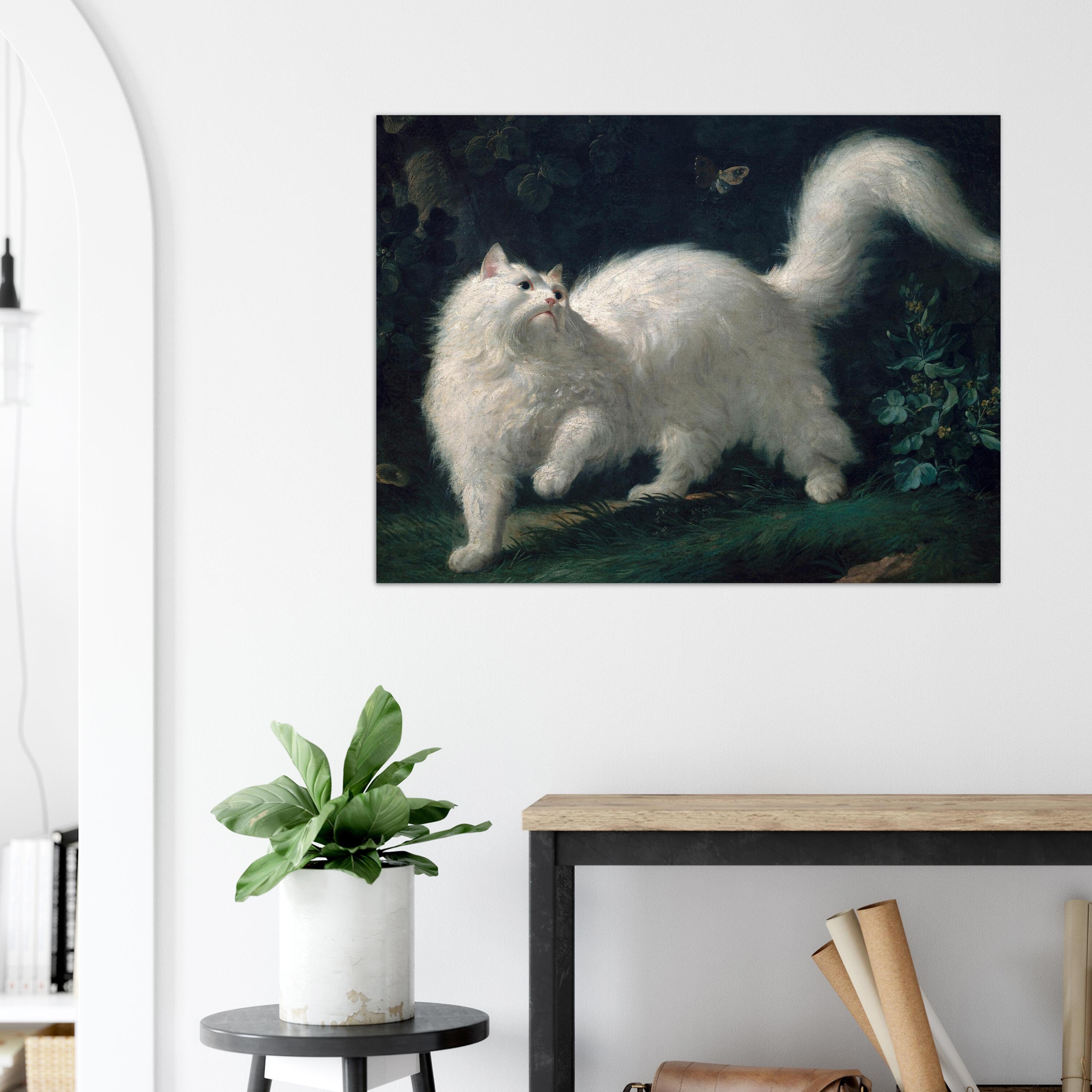 White Angora Cat Painting by Jean-jacques Bachelier Poster - Etsy