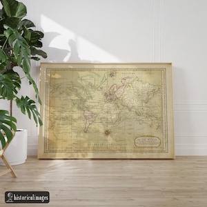 Ancient Vintage World Map Mercator's Projection by Samuel Dumm 1794 - Etsy