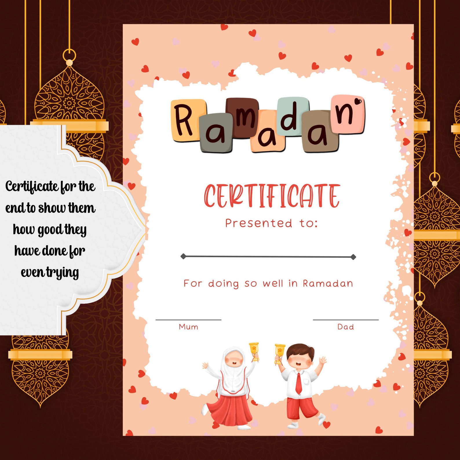 Islamic Good Deeds Chart, Ramadan, Reward Sheet Bundle, Muslim Girl ...