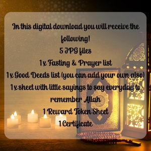 Islamic Good Deeds Chart, Ramadan, Reward Sheet Bundle, Muslim Girl ...