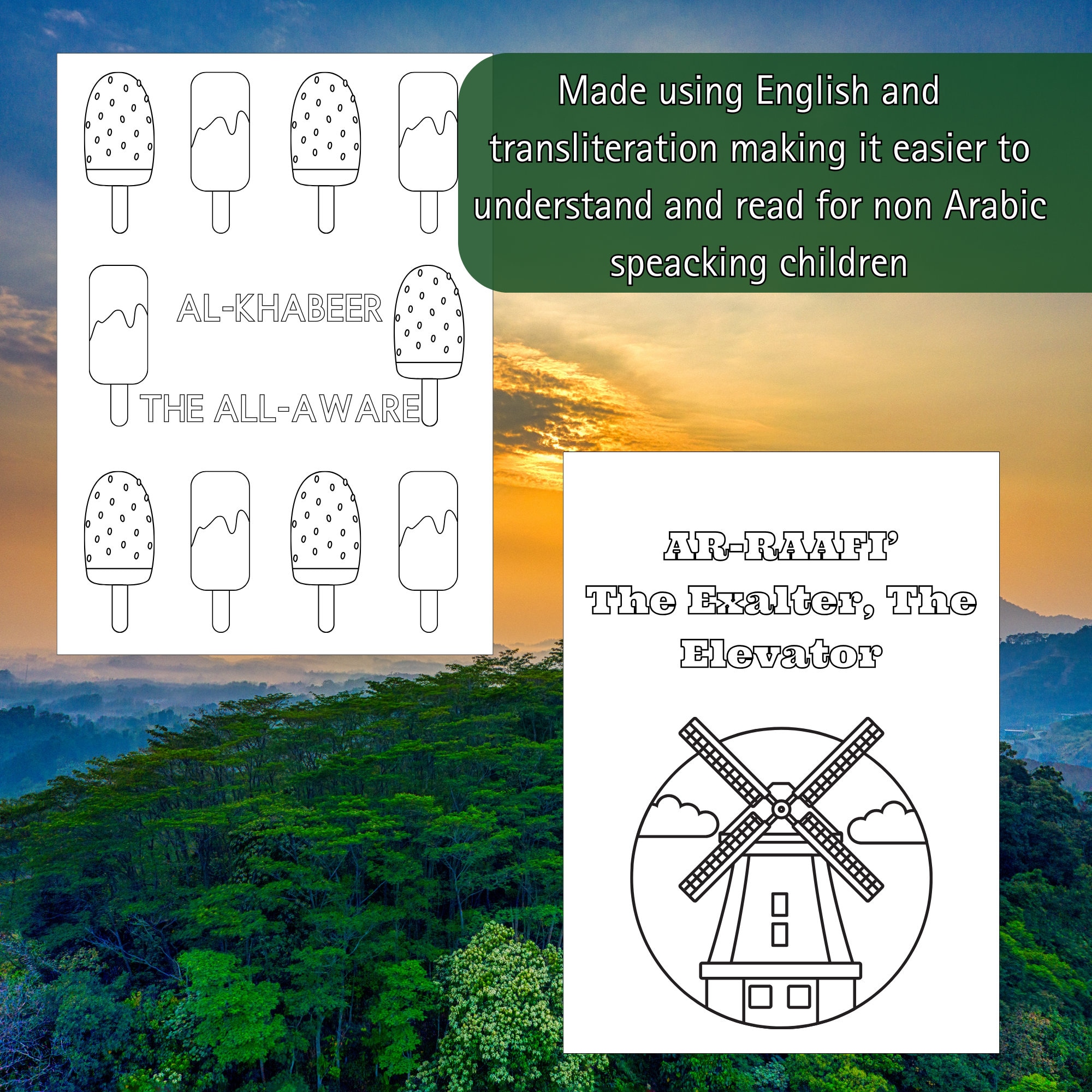 99 Names of Allah Colouring Pages Fun Images to Color, Islamic ...