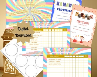 Islamic Good Deeds Chart Ramadan Reward Sheet Bundle Muslim - Etsy