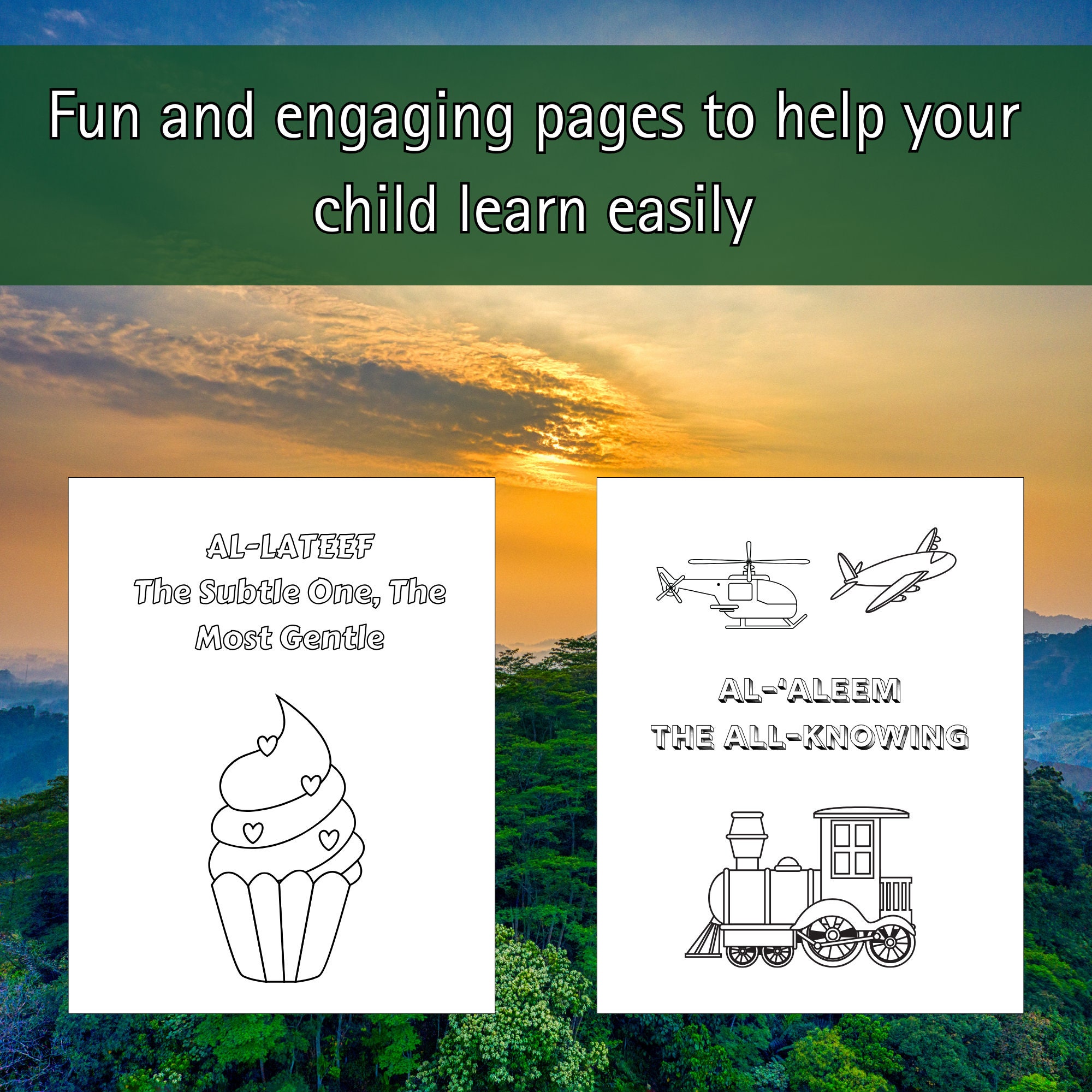 99 Names of Allah Colouring Pages Fun Images to Color, Islamic ...