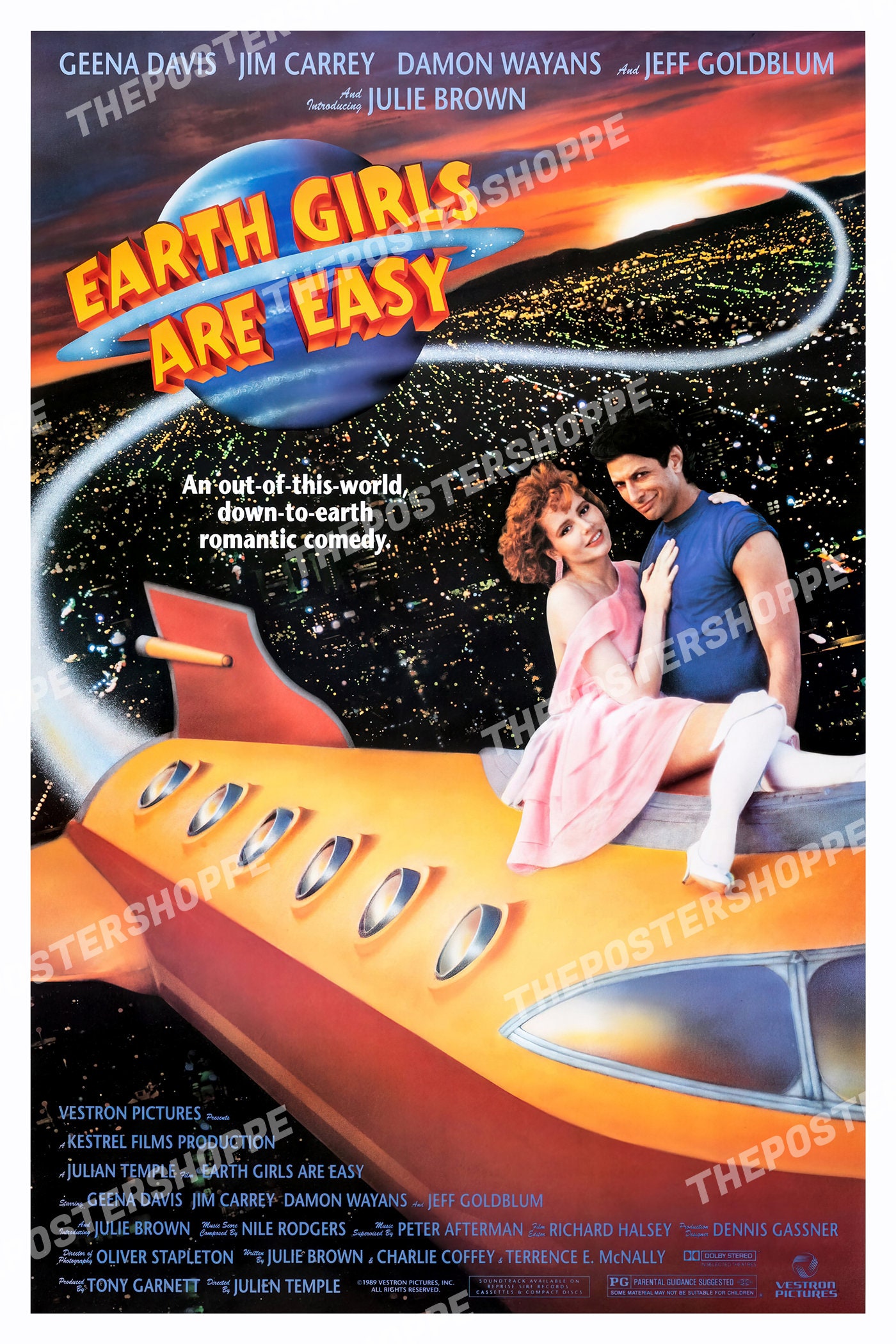 Earth Girls Are Easy 1988 11x17 Movie Film POSTER geena Davis, Jeff ...