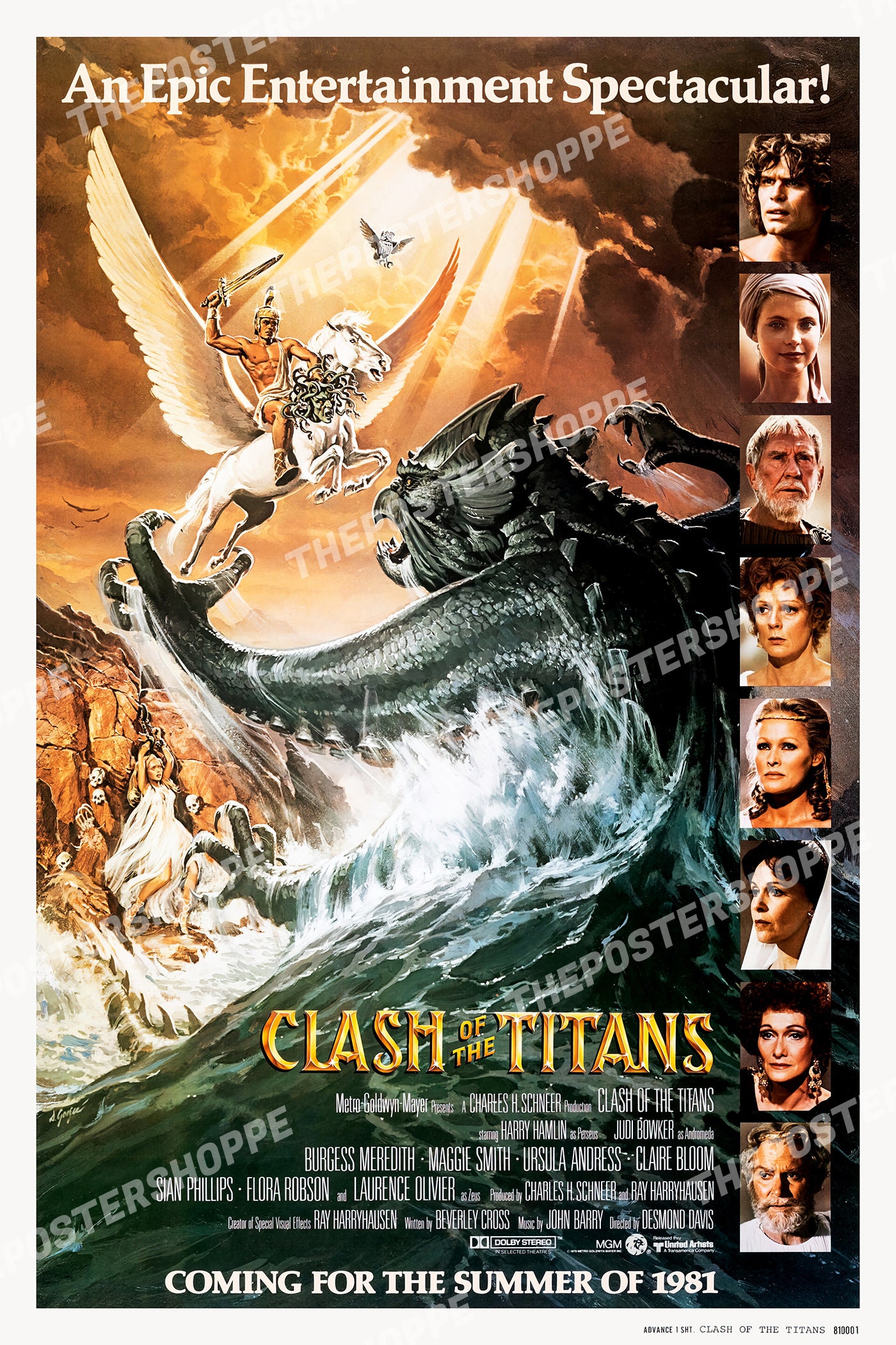 Clash of the Titans (1981) Movie Film POSTER (Laurence Olivier, Harry ...