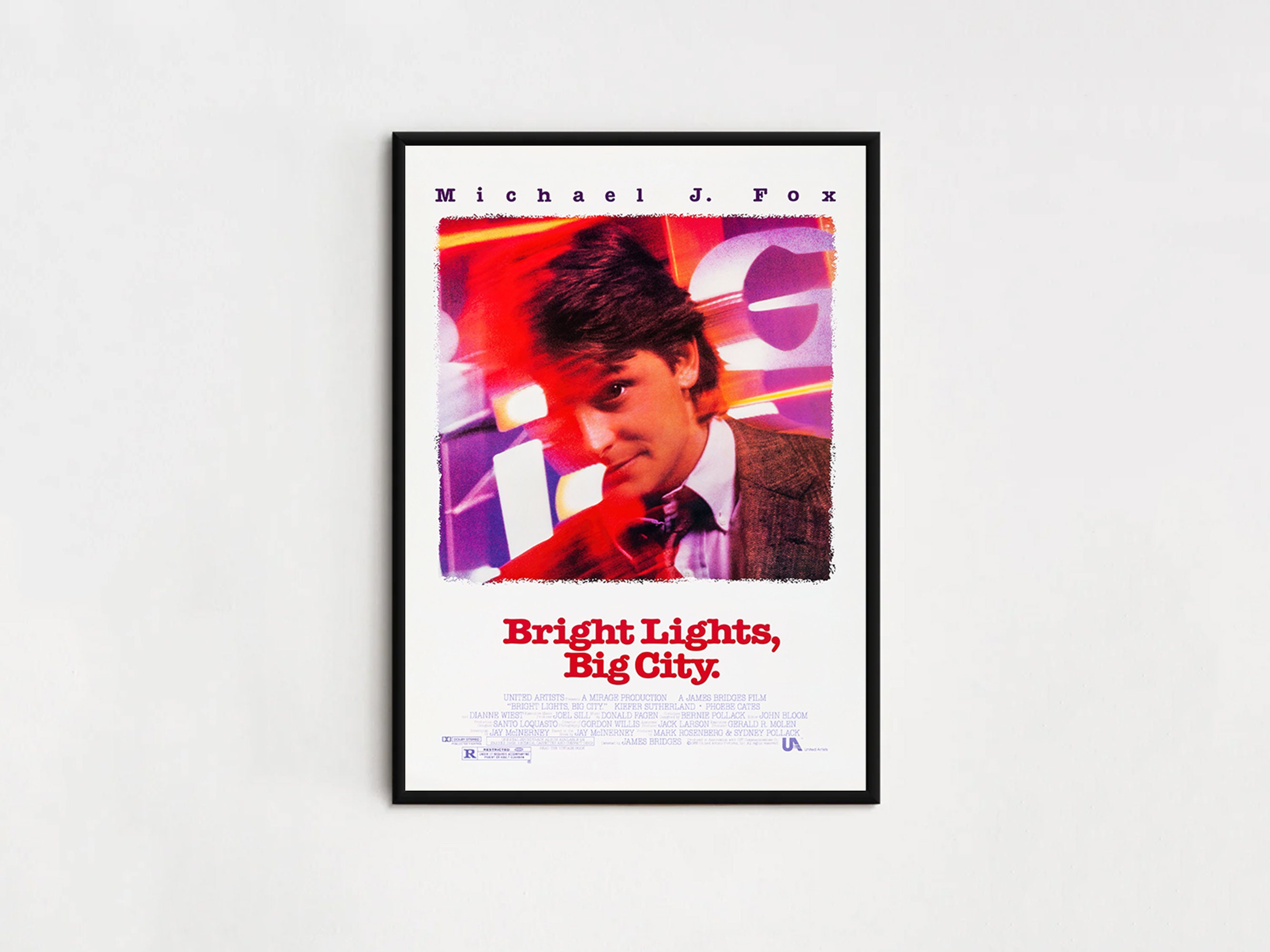 Bright Lights, Big City (1988) Movie Film POSTER (Michael J. Fox, Kiefer Sutherland) Designed ...