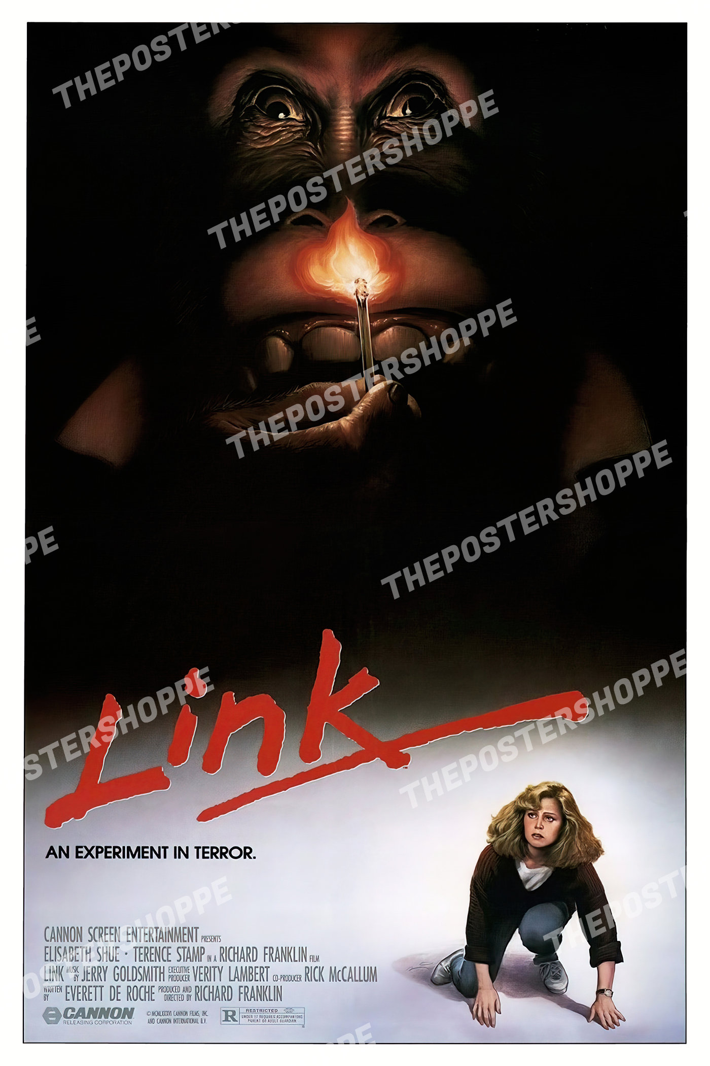 Link (1986) Movie Film POSTER (Terence Stamp, Elisabeth Shue) Designed ...