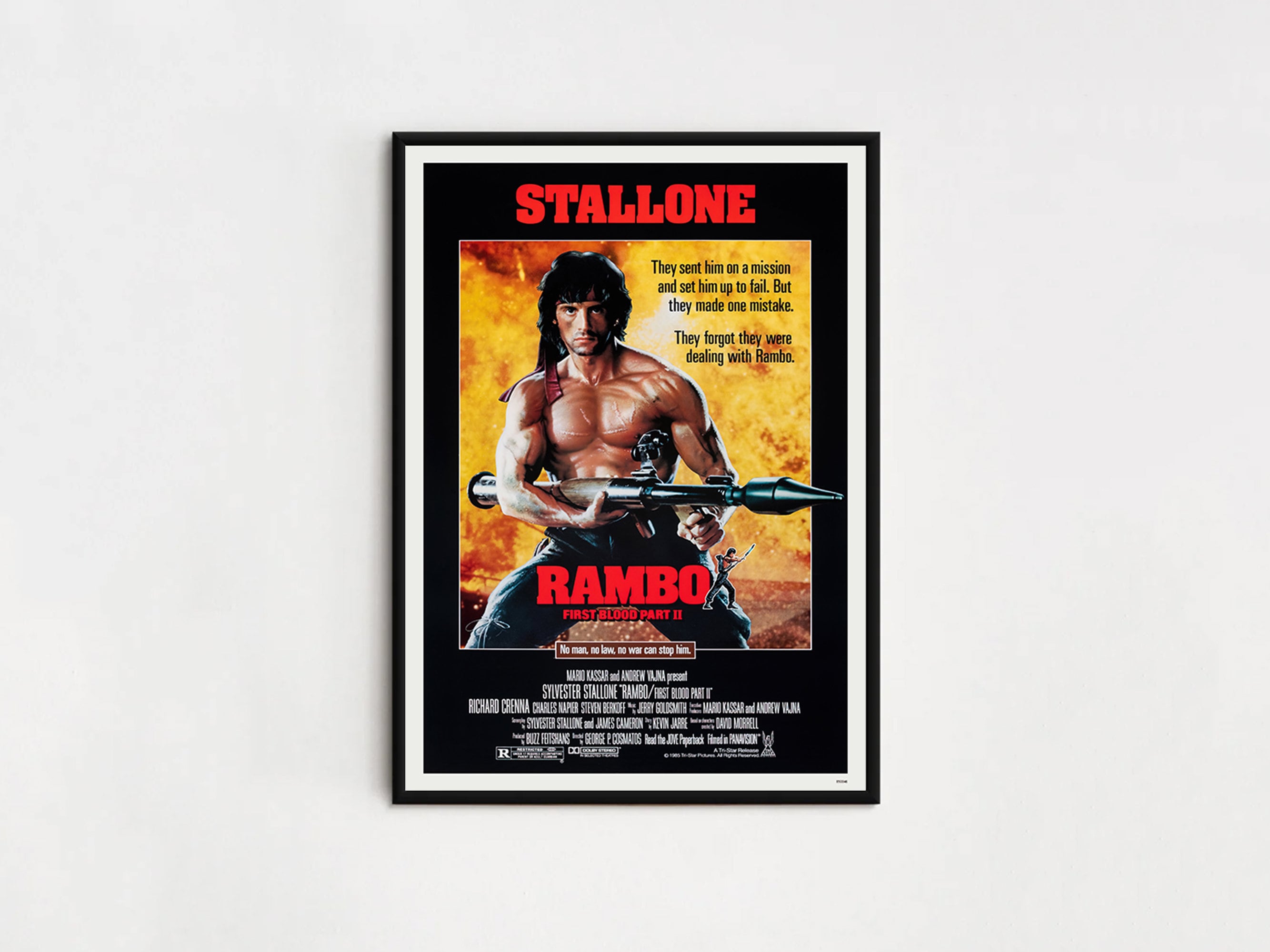 Rambo First Blood Part II (1985) Movie Film POSTER (Sylvester Stallone ...