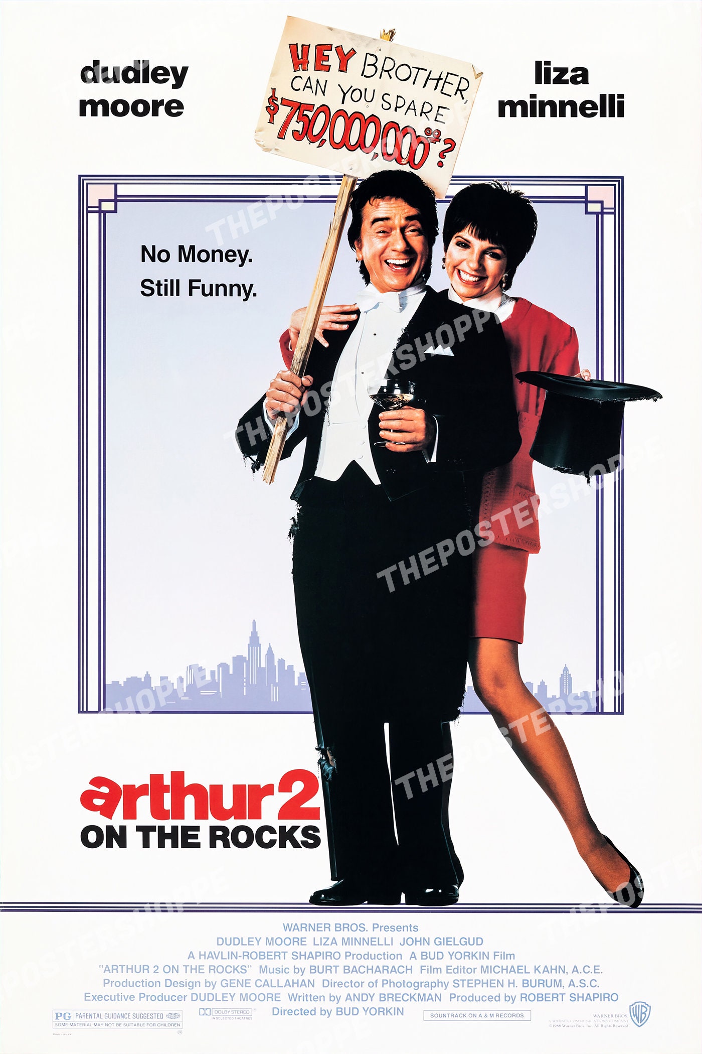 Arthur 2 On the Rocks (1988) Movie Film POSTER (Dudley Moore, Liza ...