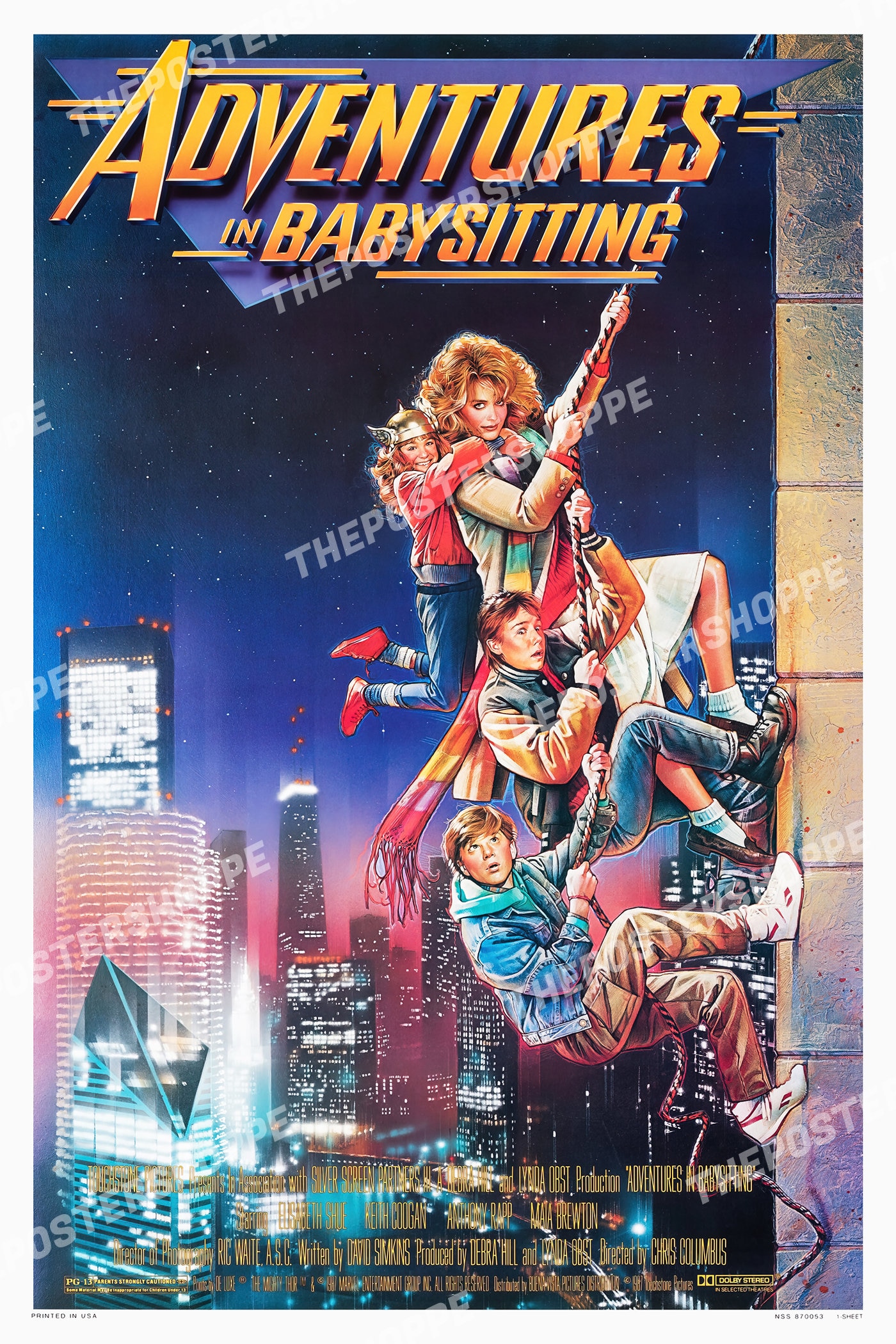 Adventures in Babysitting (1987) Movie Film POSTER (Elisabeth Shue ...