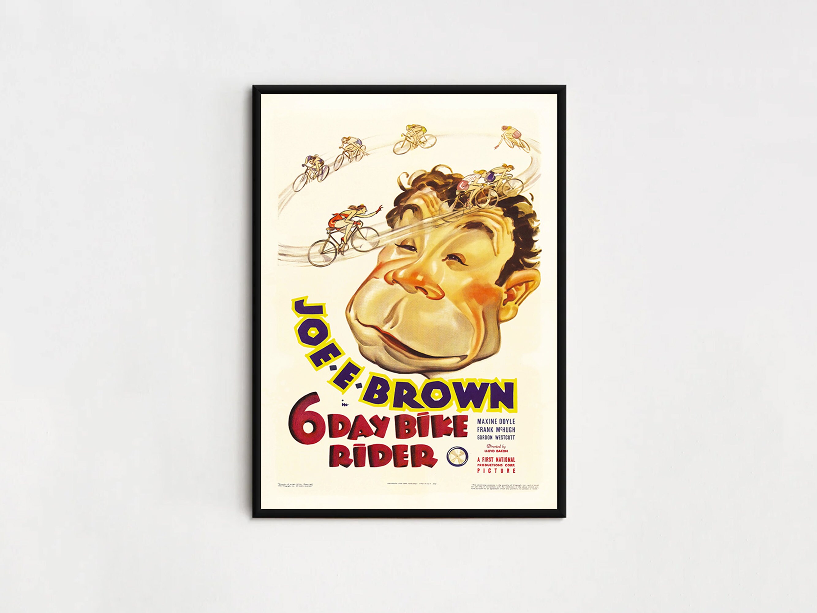 6 Day Bike Rider (1934) Movie Film POSTER (Joe E. Brown, Maxine Doyle ...