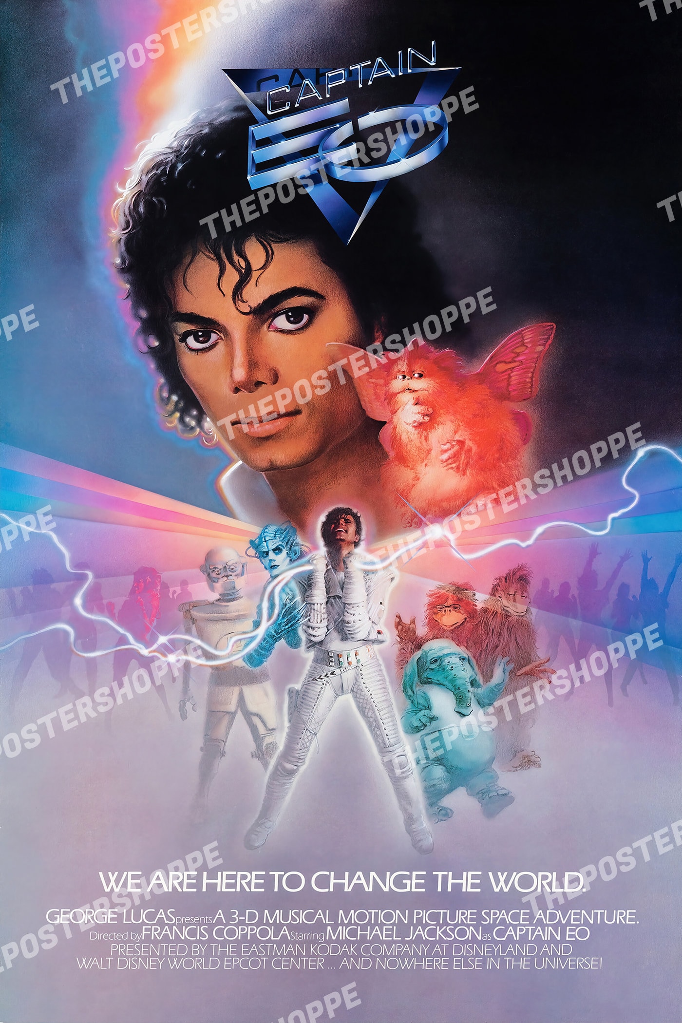 Captain EO (1986) Movie Film POSTER (Michael Jackson, Anjelica Huston)
