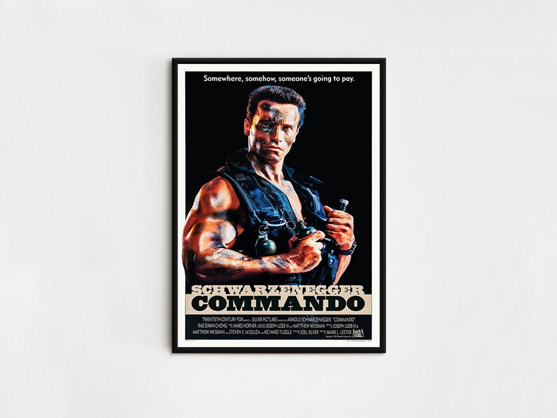Commando 1985 11x17 Movie Film POSTER arnold Schwarzenegger, Rae Dawn ...