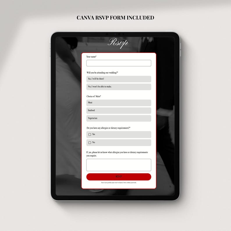 Luxury Wedding Website Template | Editable in Canva | RSVP Form ...