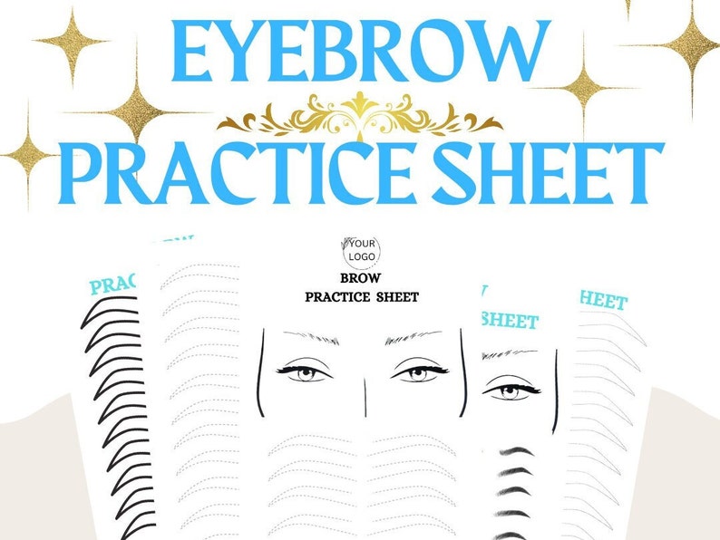 Brow Exercise, Editable Brow Mapping, Microblading Practice, Mapping ...