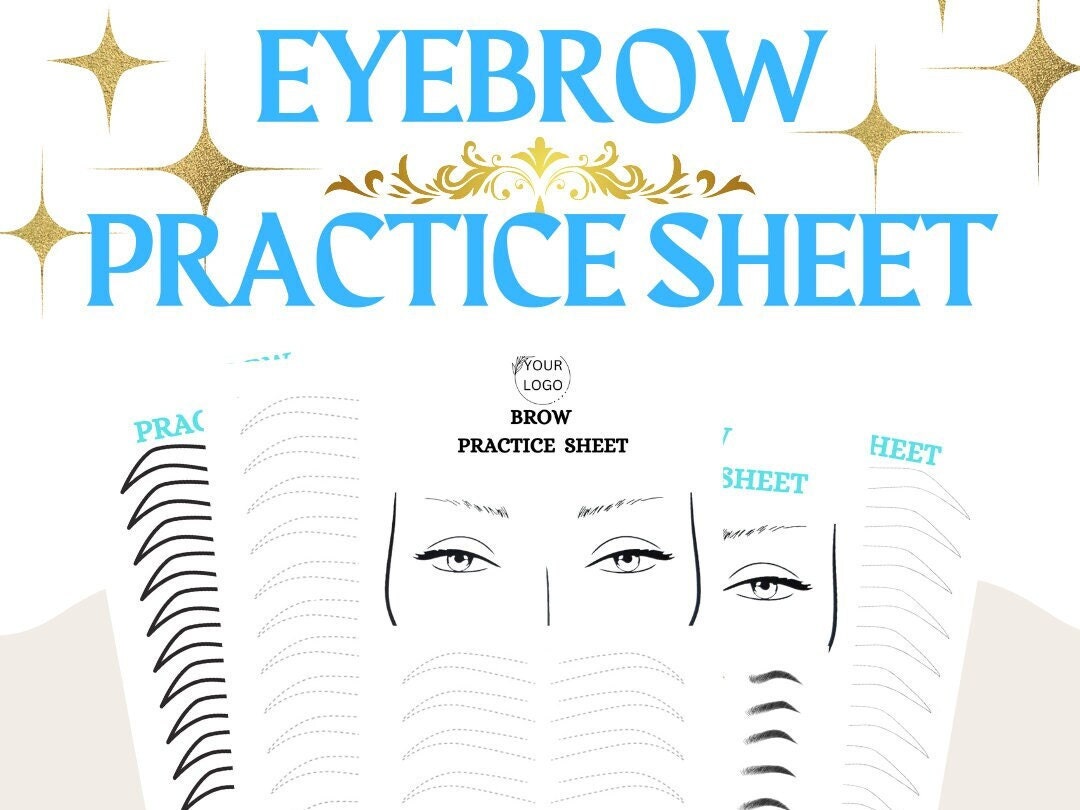Brow Exercise, Editable Brow Mapping, Microblading Practice, Mapping ...