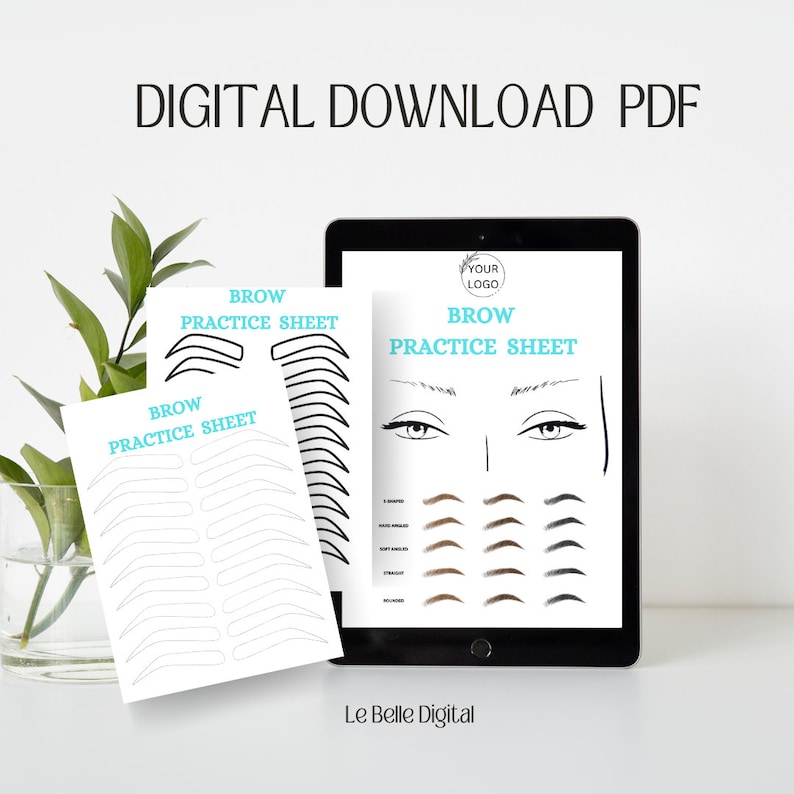 Brow Exercise, Editable Brow Mapping, Microblading Practice, Mapping ...