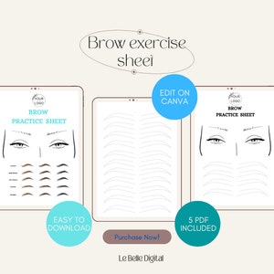 Brow Exercise, Editable Brow Mapping, Microblading Practice, Mapping ...