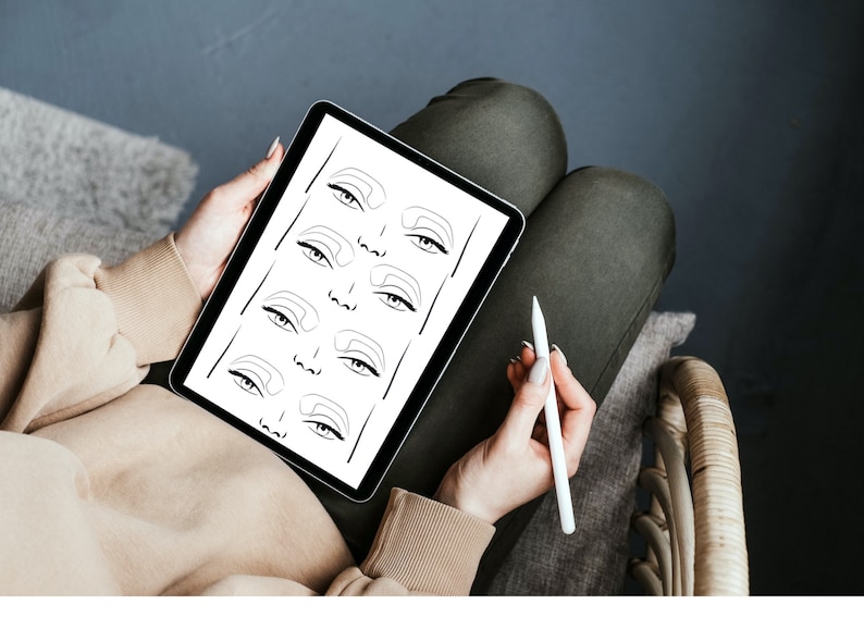 Editable Eyebrow Practice, Brow Templates, Brow Mapping Practice Sheet ...