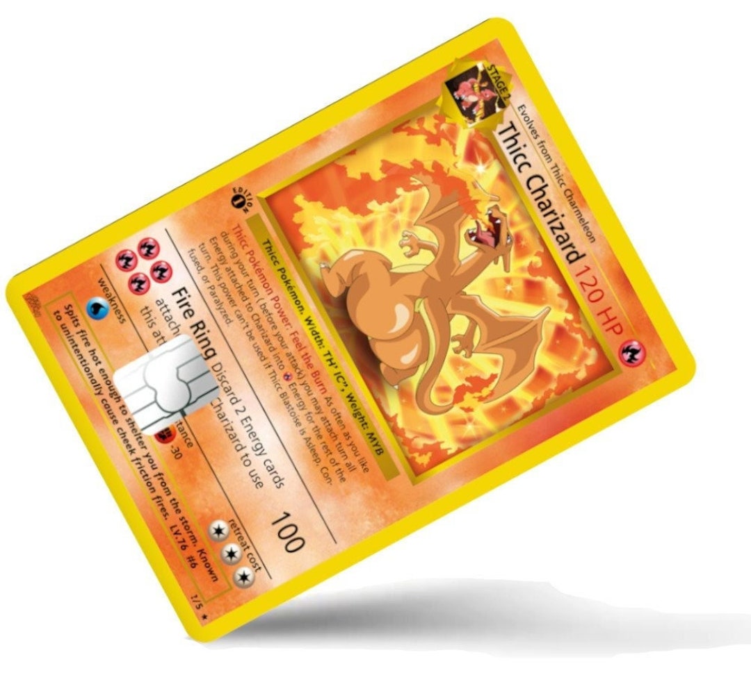 Thicc Charizard Credit Card Cover Etsy