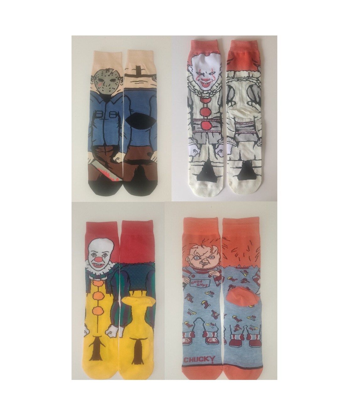Horror Movie Socks Chucky IT Pennywise Texas Chainsaw - Etsy