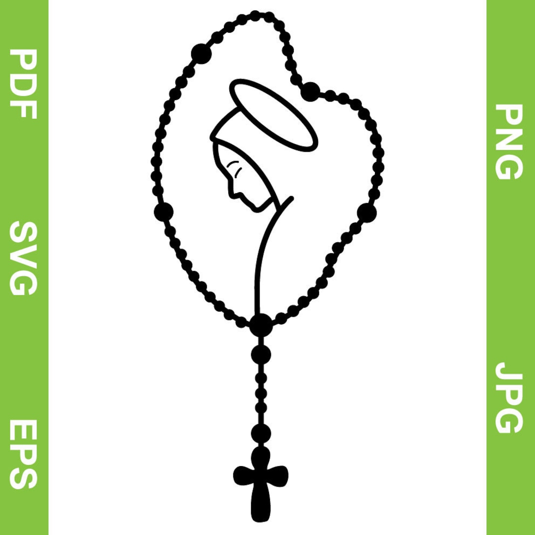 Holy Rosary, SVG, Virgin Mary, Christian Symbol, Image of Rosary With ...
