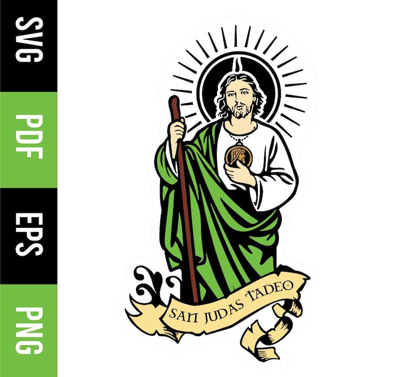 San Judas Tadeo, SVG, Png, Pdf, Digital file, Cricut, sublimacion, Dtf, Silhouette, Santo ...