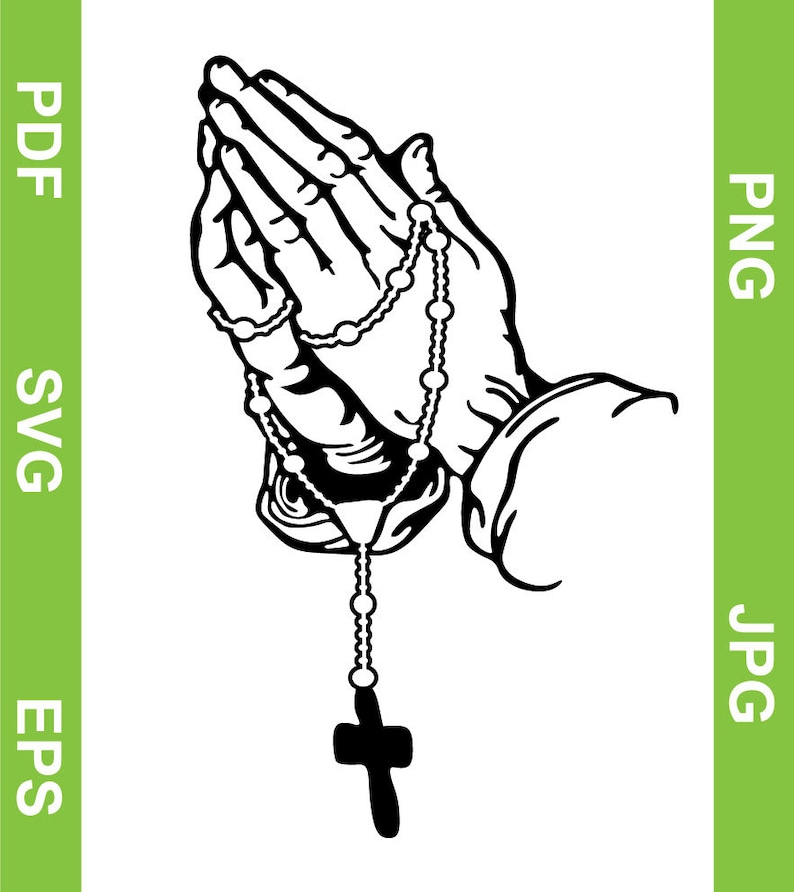SVG Holy Rosary, Vector, Hands With Rosary Digital File, - Etsy