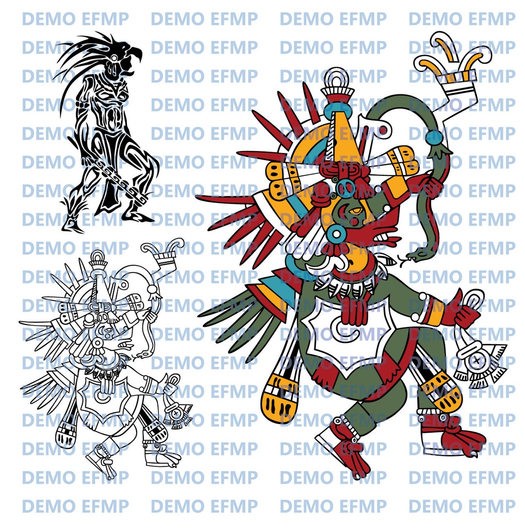 Aztec SVG, Quetzalcoalt, Png, Pdf, Cricut Files, Aztec Drawings ...