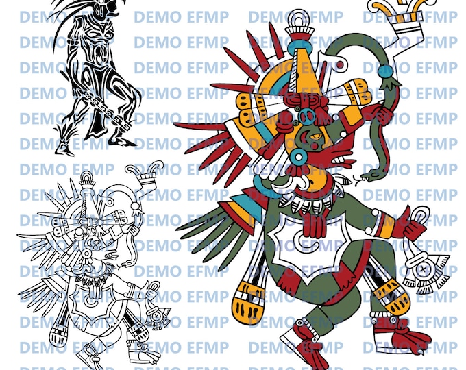Aztec SVG, Quetzalcoalt, Png, Pdf, Cricut Files, Aztec Drawings ...