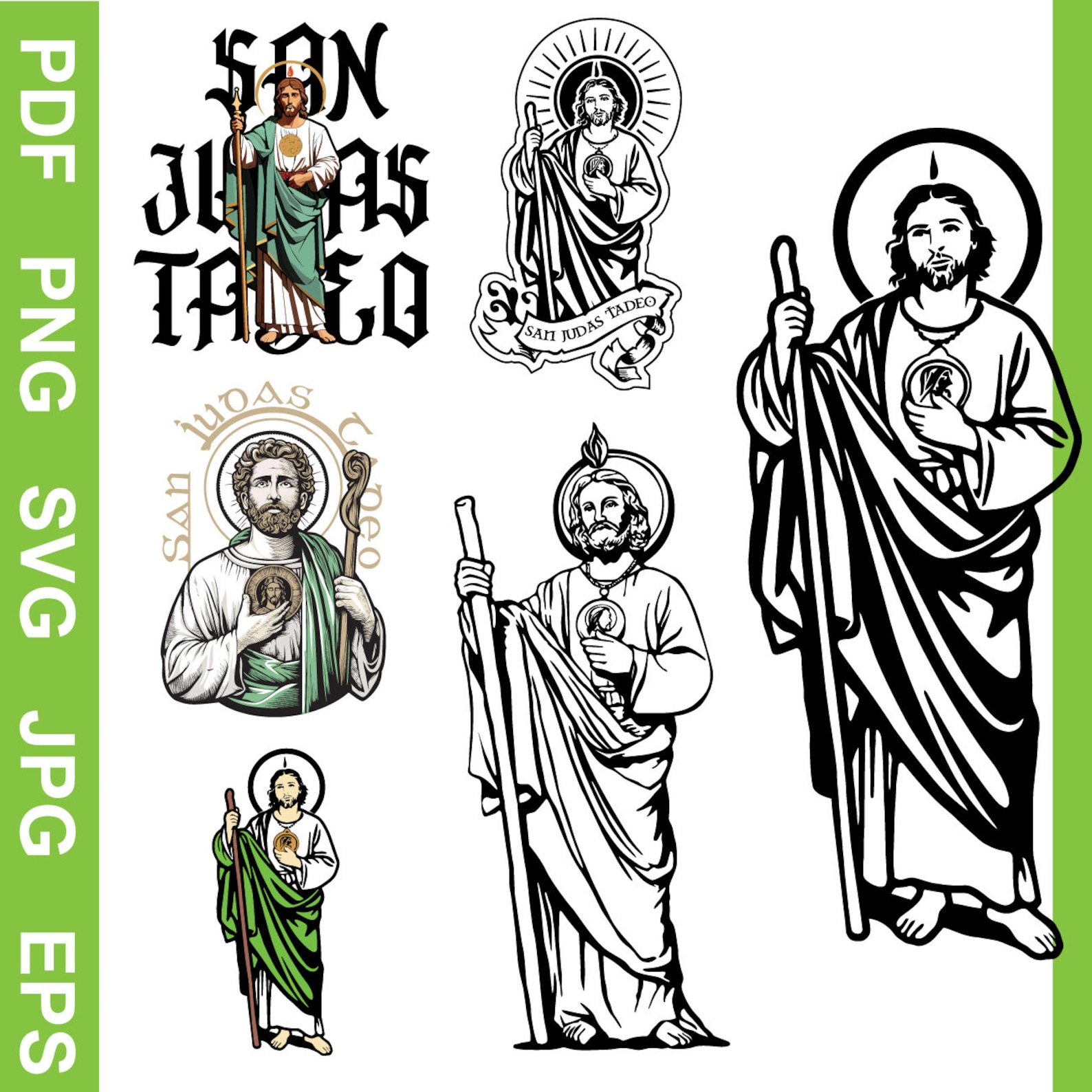 San Judas Tadeo SVG Bundle: St. Jude Cricut Layered, Images of San ...
